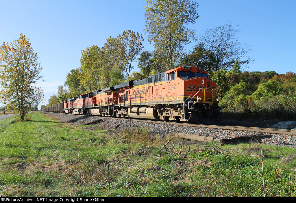 BNSF 6042 Heads up a empty coal train